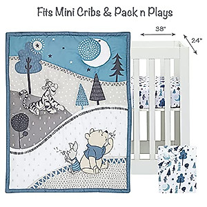 Lambs & Ivy (LAMCR) Forever Pooh 3-Piece Mini Crib Bedding Set, Blue (780020)