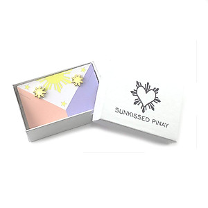 Philippine Flag Sun earrings, Filipino pride studs, Pinoy heritage jewelry (Gold)