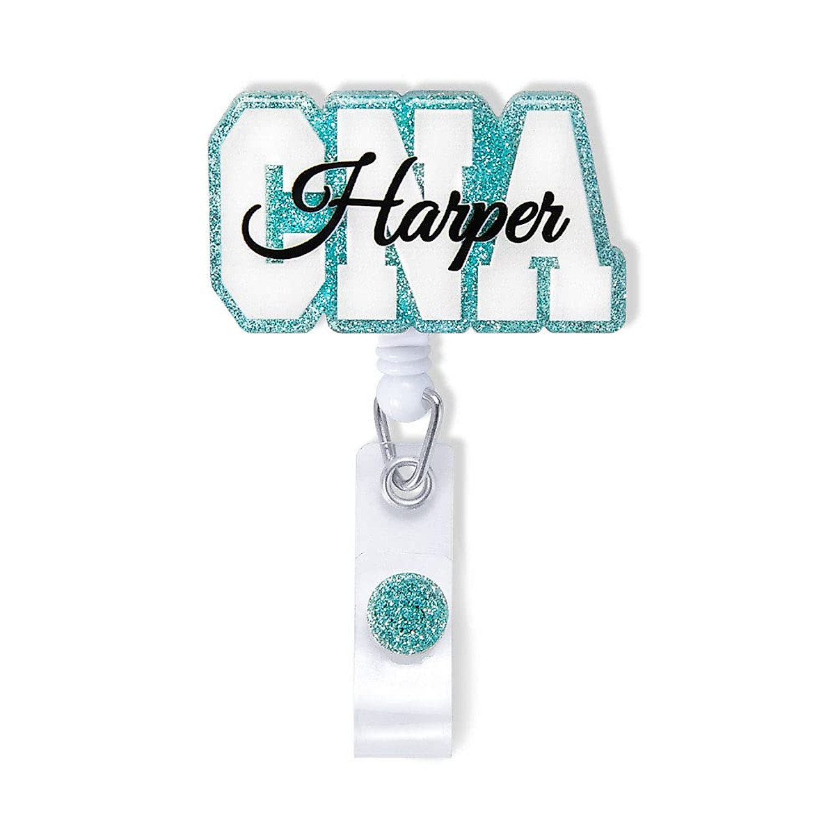 Custom Retractable Cute Name PA LAB LPN TECH MD RMA BSN EMT CNA LVN RN ID Badge Reels Holder for Nurse Coworkers Employee Hospital Doctor