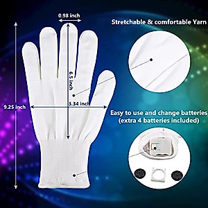 HITOP LED Gloves,Light Up Gloves Cool Fun Toys for 5-12 Year Old Boys Girls Christmas Stocking Stuffers for Kids Teens Men