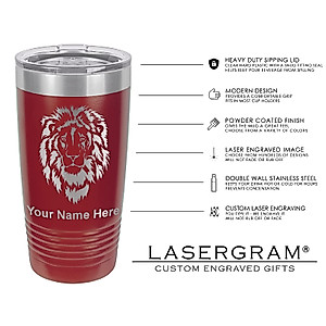 LaserGram 20oz Vacuum Insulated Tumbler Mug, Jet Fuel Only, Personalized Engraving Included (Maroon)