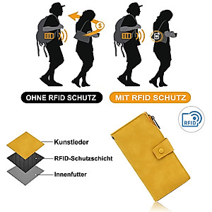 TAN.TOMI Wallet Women, Vegan Leather Women Wallet Large Capacity, Wallet for Women RFID Blocking with Multi Card Organizers