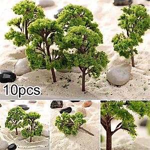 MANGOUSONG Miniature Trees,10Pcs HO OO Scale Model Trees Train Railroad Layout Diorama Scenery Miniature Tree Decoration