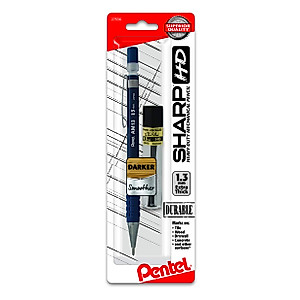 Pentel Sharp HD Mechanical Pencil (1.3mm), Dark Blue Barrel, (1) Super Hi-Polymer Lead Refill (AM13LBP)