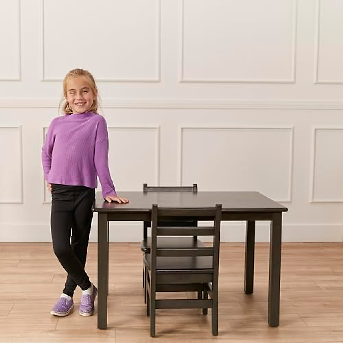 ECR4Kids 24in x 36in Rectangular Hardwood Table with 22in Legs, Kids Furniture, Grey Wash