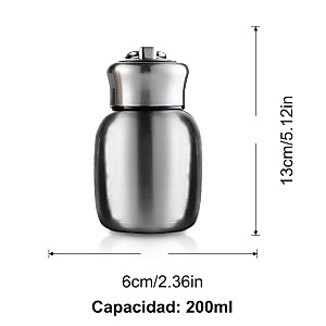 Mini 7 oz Stainless Steel Water Bottle, Small Vacuum Insulated Water Bottle Leak Proof Sport Tumbler Cup Hot and Cold Water Bottle for Women Girls Kids Gift Milk Tea Lunch (Silver)