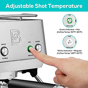 CASABREWS Espresso Machines with Milk Frother, 20 Bar Espresso Maker with Hot Water Wand for Americano, Latte, Cappuccino, Espresso Coffee Machine with Adjustable Temperature, Gifts for Coffee Lovers