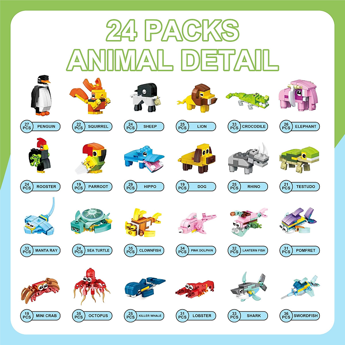 JHXXXL Party Favors - 24Pack Mini Building Blocks Toy for Party Favor for Kids 6-8-12,Goodie Bag , Bulk Toys Classroom Prizes ,Back to School Birthday Students Gifts Stocking Stuffers for Boy Girls