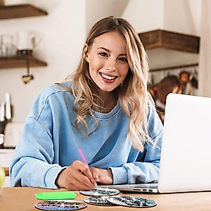 Aimeryup 6 Pcs Diamond Paintings Coasters Kits with Holder,DIY Football Diamond Art Coasters for Adults Kids, Diamond Dot Kits for Chicago Craft Gifts