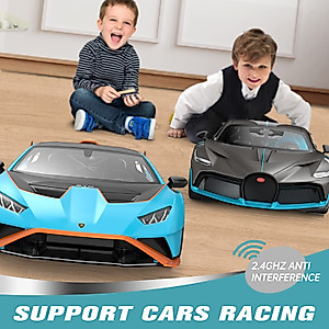 Lamborghini RC Car Rastar R/C 1/14 Lamborghini Huracán STO Model Car Blue Lamborghini Toy Car 2.4Ghz Remote Control Car for Boys 8-12