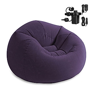 KAERMU Inflatable Deck Chair with Air Pump, Lounger Sofa for Indoor Living Room Bedroom, Chaise Lounges (Blue)