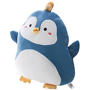 COSGOO 17.7 Inch Soft Blue Penguin Plush Hugging Pillow Cute Penguin Stuffed Animal Plushies Penguin Doll Toy Kids Stuffed Animals Penguin Plush Toys for Birthday, Valentine, Christmas or Daily