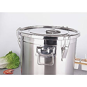 Lidhujnk Stainless Steel Airtight Canister for Kitchen, 6L Milk Wine Container Cereal Rice Bucket Grain Storage Canister 304 Stainless Food Bean Flour Oil Sugar Milk Cookie Storager