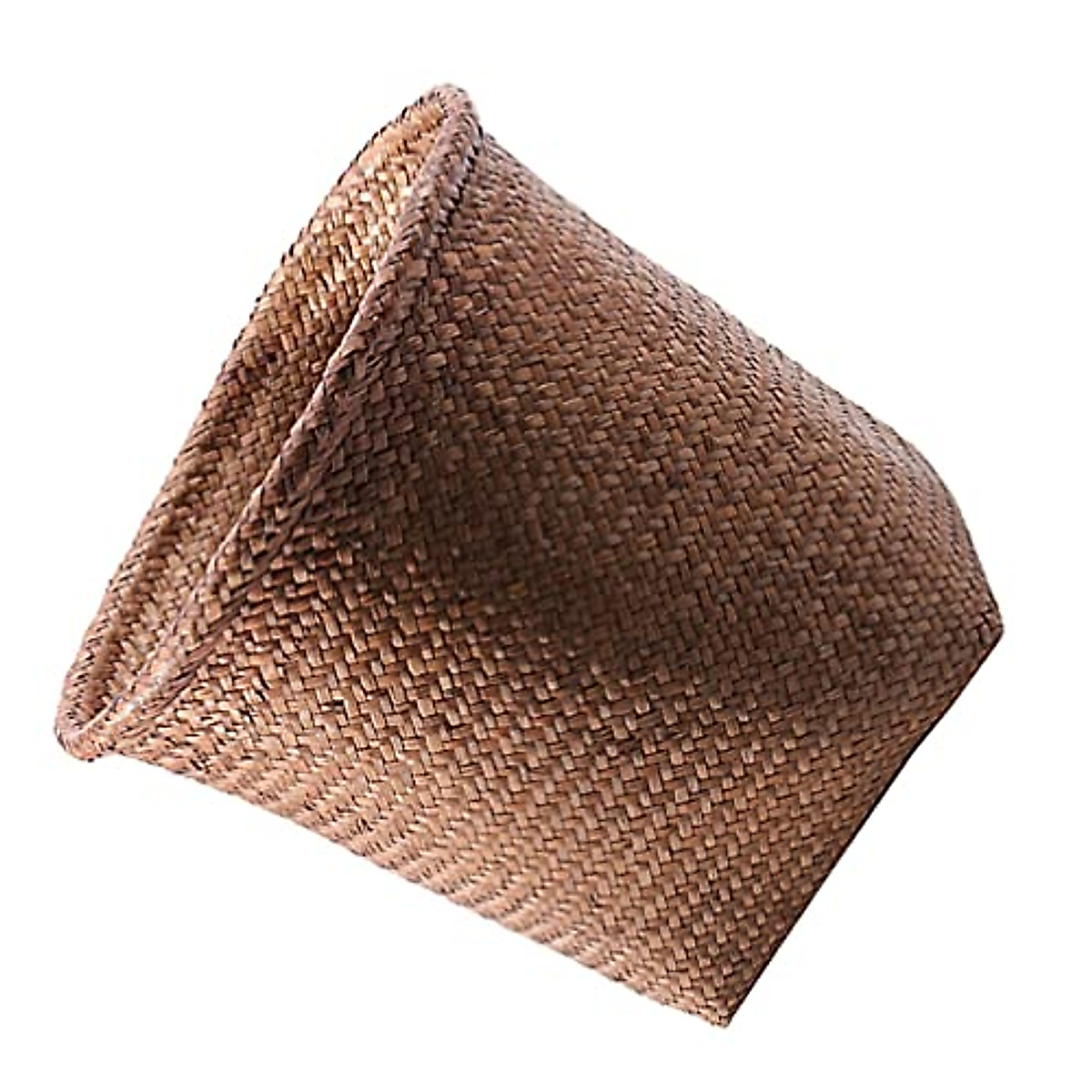 NUOBESTY Bamboo Trash can Straw Woven Rattan Paper Wastebasket Woven Storage Basket Vintage Waste Can Willow Laundry Basket Dirty Clothes Hamper for Bedroom Desktop Office S Bathroom Wastebasket