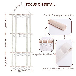 cherrboll Hair Bows Holder Headband Organizer for Girls, Hair Clips Hanger Storage with Hooks, Wall Hanging Decor for Nursery Room