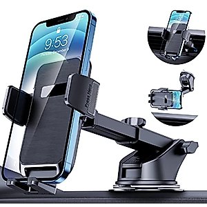 Phone Mount for Car Phone Mount [Military-Grade Super Suction] Phone Holder Car Mount for iPhone Automobile Cell Phone Accessories For Dashboard Windshield Air Vent Fit All iPhone Android Smartphones