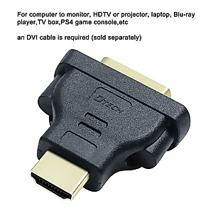 DTech DVI Female to HDMI Male Adapter Bi-Directional DVI-I 24+5 Port Converter
