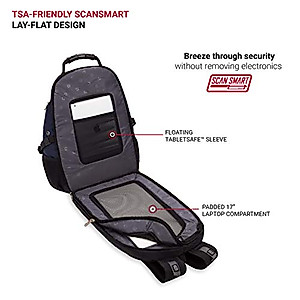 SwissGear 1900 Scansmart TSA 17-Inch Laptop Backpack, Blue/Black