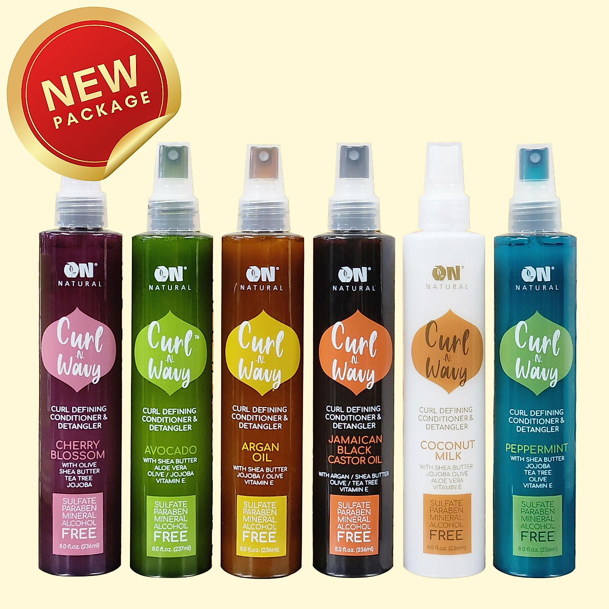 ON NATURAL CURL-N-WAVY CURL DEFINING CONDITIONER & DETANGLER [JAMAICAN BLACK CASTOR OIL] 8 OZ