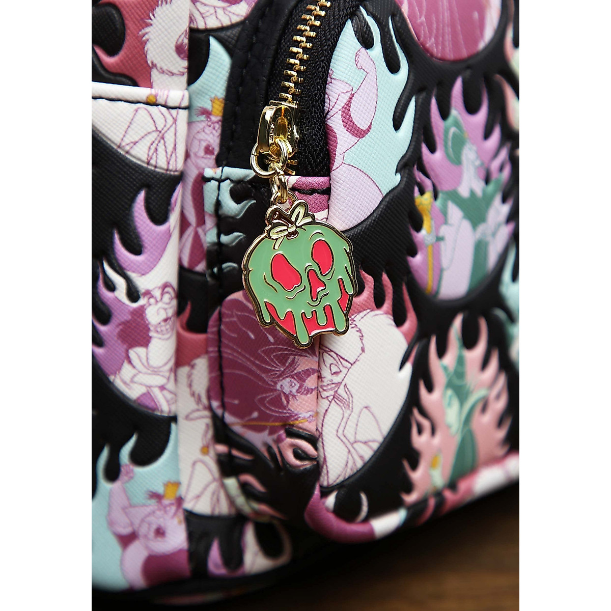 Loungefly Disney Villains Pastel Flames All Over Print Womens Double Strap Shoulder Bag Purse
