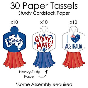 Big Dot of Happiness Australia Day - 90 Chain Links and 30 Paper Tassels Decoration Kit - G’Day Mate Aussie Party Paper Chains Garland - 21 feet