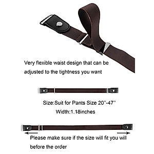 Syhood 4 Pieces No Buckle Stretch Belt Buckle-free Belt Invisible Elastic Belt with 4 Pieces Buckles for Jeans Pants