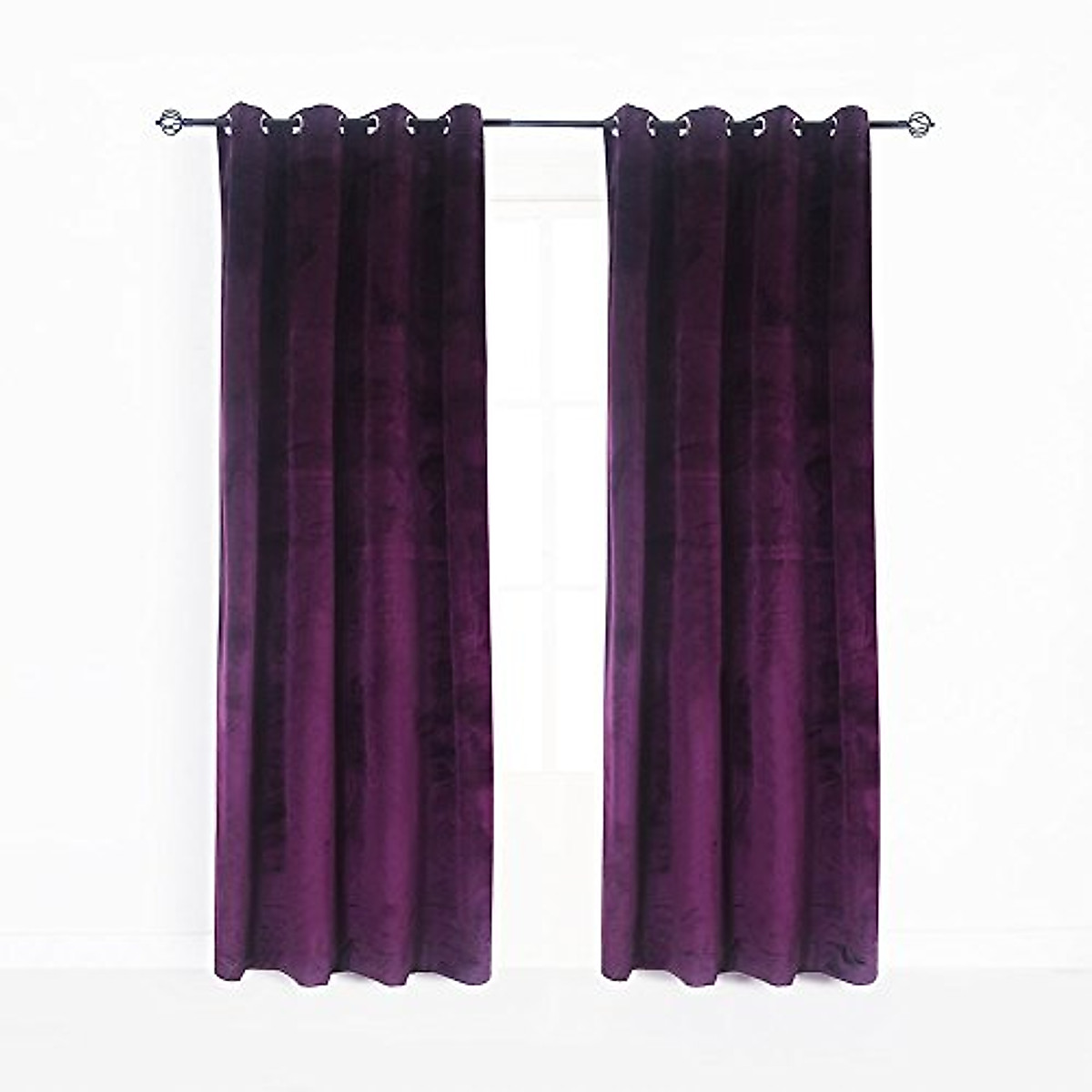 Cherry Home 52-Inch-by-84-Inch Velvet Blackout Grommet Curtain Panel, Purple