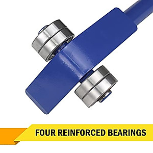 KARRYTON Pry Lever Bar 5T/11000LBS Load Capacity, 5FT Length Steel Handle Prylever Bar with Wheels for Heavy Duty Equipment Handling,Great Hand Tool with Four Industrial Bearings (5T-5FT)