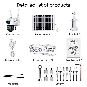 INQMEGA Solar Camera Security Outdoor,3MP HD 2.4G WiFi 15000mAh Solar Powered Cameras for Home,Color Night Vision PIR Motion Sensor Light with Siren,Remote Control