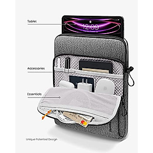 tomtoc Tablet Shoulder Bag for 12.9-inch New iPad Pro M2&M1 2022-2018 with Magic Keyboard and Smart Keyboard Folio, Surface Pro 8/X/7+/7/6/5, Spill-Water Resistant Cordura Fabric Tablet Sleeve