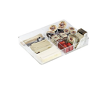 Durable Desktop Drawer Caddy, Oranizing Small Office Supplies Within 13" w x 9.5" d x 1.9" h, Transparent (338419)