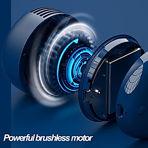 SHARKZILLA Portable Neck Fan, Hands Free Bladeless Mini Fan, 3 Speed Neck Cooler, Headphone Design, Lightweight Wearable Fan, USB Rechargeable for Traveling, Office