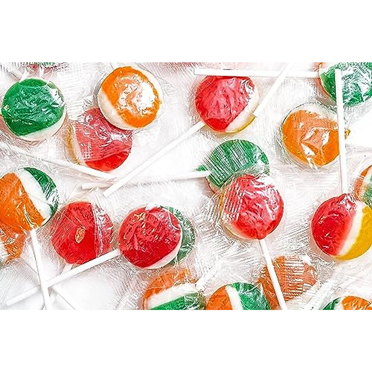 Lollipop Suckers - 3 Pounds - Classic Flat Lollipops Individually Wrapped - Tiger Pops - Candy Lollipops for Kids, Doctors Office - Split Flavor Suckers