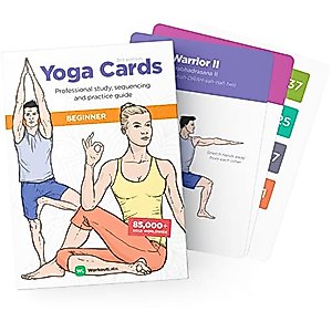 WorkoutLabs Yoga Cards – Beginner: Visual Study, Class Sequencing & Practice Guide with Essential Poses, Breathing Exercises & Meditation · Plastic Flash Cards Deck with Sanskrit