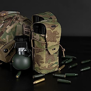 IDOGEAR Double Magazine Pouch 5.56 MM Rifle Mag Pouches Molle Double Stack camo Magazines Carrier Holder Airsoft Hunting Shooting Carry Bag (camo)