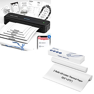Portable Printers Wireless for Travel, M832 Portable Thermal Printer, Mobile Printer for Car, Office, Bluetooth Inkless Printer for Phone & Laptop, Support 8.5 X 11 Letter & A4 Thermal Paper