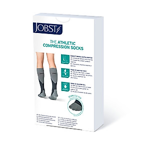 JOBST Sport Compression Socks 15-20 mmHg, Knee High, Closed Toe, Royal Blue/Gray, X-Large