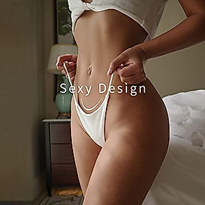 chahoo Sexy Underwear for Women Thong Low Rise G-String Panties 5-Pack Low Waist T Back String Underpants Gift for Women