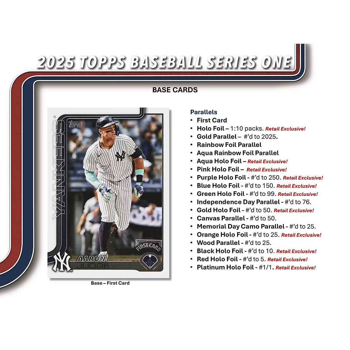 Topps 2025 Series 1 Baseball Trading Card Hanger Box (59 Cards)