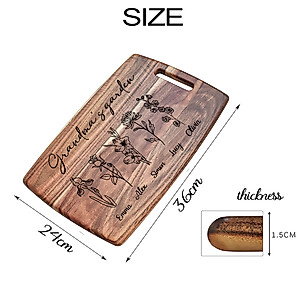 Personalized Cutting Board, Custom Grandma's Garden Cutting Board with Children's Names, Mothers Day Gifts for Mom Grandma, Housewarming Gift, Christmas Gifts, Birthday Gifts for Mom Grandma