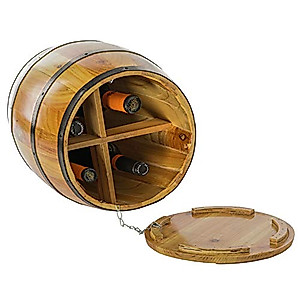 Vintiquewise Wine Barrel 4 Sectional Crate with Removable Head Lid, Brown