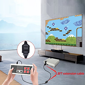 JoFong 9 Pin Controller Extension Cable for AV 620 HD 621 HD 821 Classic Retro Game Console Plug and Play Wired Video Game Controller Gamepad Extension Cable 5.8FT 2-Pack Black