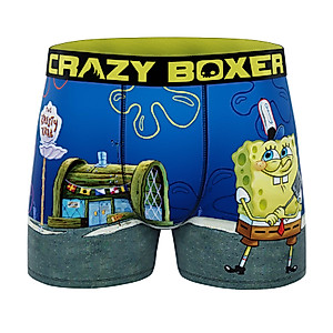 CRAZYBOXER Men's Underwear Spongebob Squarepants Comfortable Original Boxer Brief Resistant