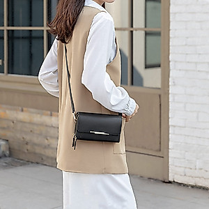 crossbody bags for women,Small Purse for Women Crossbody Wallet with Shoulder Strap Cute Cellphone Cross Bags(Black)