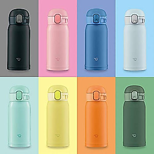 Zojirushi SM-WA36-YA Water Bottle, One-Touch Stainless Steel Mug, Seamless, 1.2 fl oz (0.36 L), Lemon