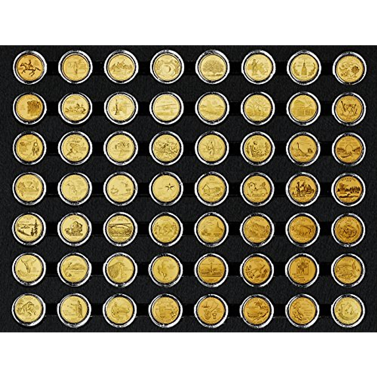 1999-2009 Gold layered State Quarter Set in Collectors Wood Box