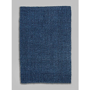 Fab Habitat Jute Rugs - Handmade, Soft Natural Feel Underfoot - Durable, Textured Weave - Area Rug for Indoor Use - Lassen - Navy Blue (5' x 8')