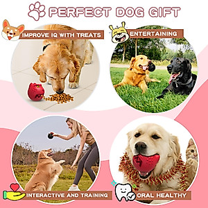 bobosogo Dog Toys for Aggressive Chewers, Squeaky Dog Chew Toys for Large Breed, Tough Indestructible Interactive Chew Toys for Medium Large Dogs (Red)