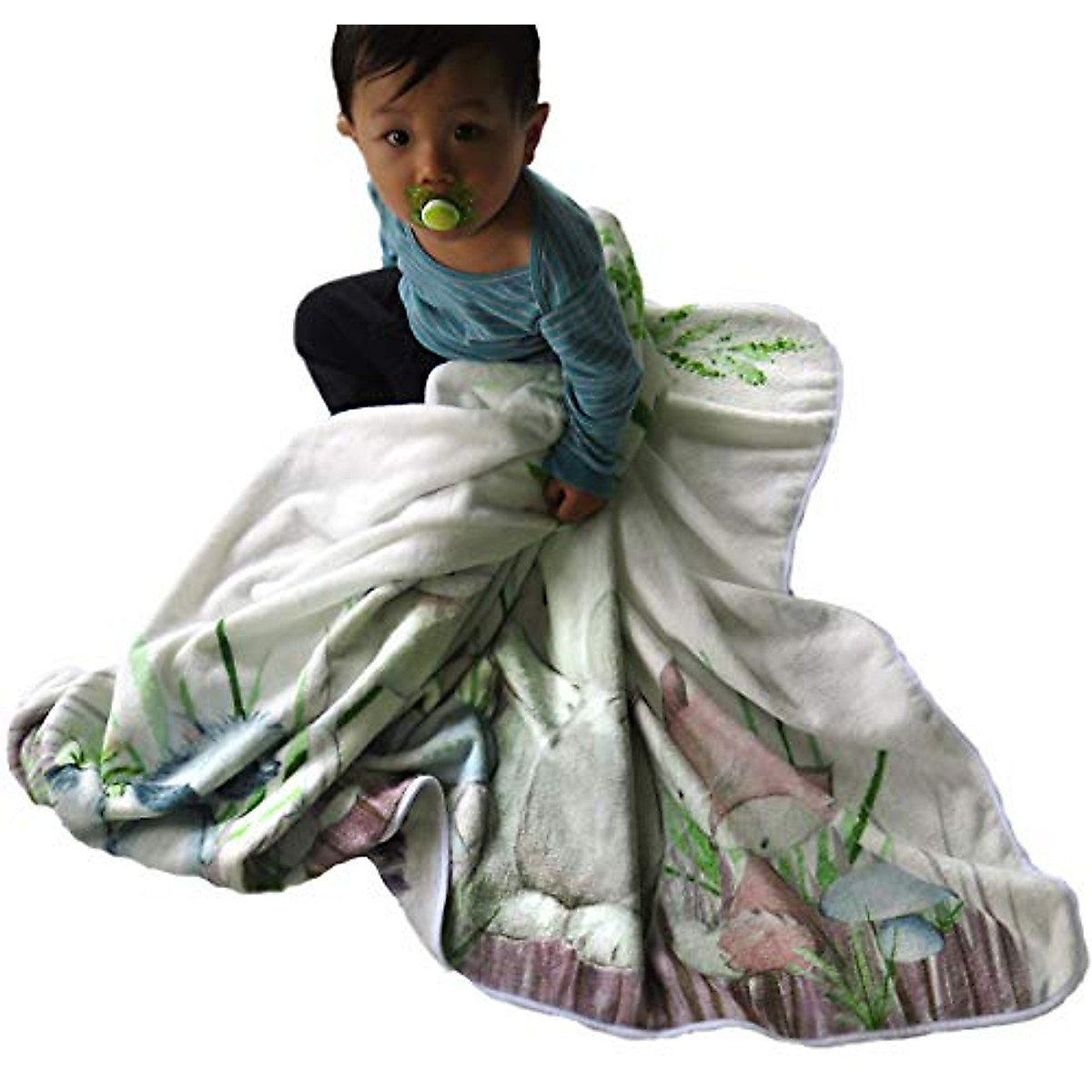 Woodland Friends Double Sided Baby Milestone Monthly Blanket, Forest Photo Prop Boy & Girl, Large Soft 310 GSM Fleece Blanket for Animal Nursery and Baby Registry/Shower