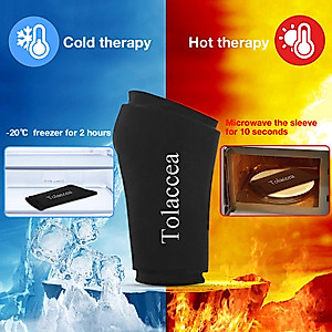 Tolaccea Wrist Ice Pack Wrap & Heating Pad Microwavable Hot & Cold Therapy Wrist Brace for Pain Relief of Carpal Tunnel, Rheumatoid Arthritis, Tendonitis, Sports Injuries, Swelling, Bruises & Sprains